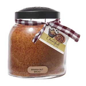 A Cheerful Giver - Banana Nut Bread - 34oz Papa Scented Candle Jar with Lid - Keepers of the Light - 155 Hours of Burn Time, Gift for Women, Brown