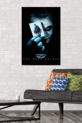 Trends International DC Comics Movie - The Dark Knight - The Joker with Batman Playing Card Wall Poster, 22.375" x 34", Premium Unframed Version