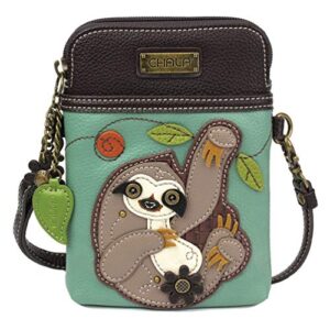 chala handbags sloth cellphone crossbody handbag – convertible strap sloth lovers, 5″ x 7.5″ x 1″