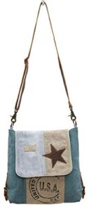 myra bags sky star upcycled denim shoulder bag m-0767