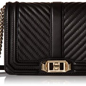 Rebecca Minkoff womens Chevron Quilted Small Love Crossbody, Black, One Size US