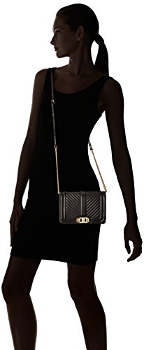 Rebecca Minkoff womens Chevron Quilted Small Love Crossbody, Black, One Size US