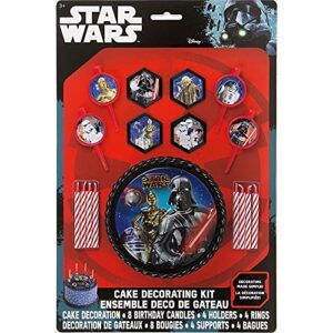 unique party cake decorating kit | star wars | 17 pcs, 4.13″ x 4.13″, multi