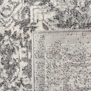 SAFAVIEH Evoke Collection 3' Square Grey/Ivory EVK256D Oriental Distressed Non-Shedding Living Room Bedroom Accent Rug