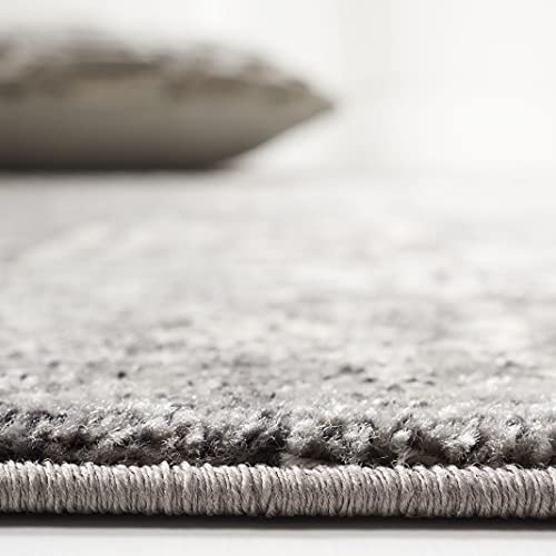 SAFAVIEH Evoke Collection 3' Square Grey/Ivory EVK256D Oriental Distressed Non-Shedding Living Room Bedroom Accent Rug