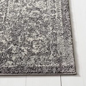 SAFAVIEH Evoke Collection 3' Square Grey/Ivory EVK256D Oriental Distressed Non-Shedding Living Room Bedroom Accent Rug