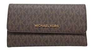 michael kors jet set travel large trifold – brown