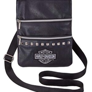 Harley-Davidson Women's Leather Cross-Body Crossbody Sling Purse - Black