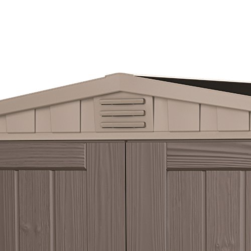 Keter Factor 6x3 Outdoor Storage Shed Kit-Perfect to Store Patio Furniture, Garden Tools Bike Accessories, Beach Chairs and Push Lawn Mower, Taupe & Brown