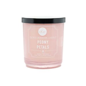 dw home medium single wick candle, peony petals