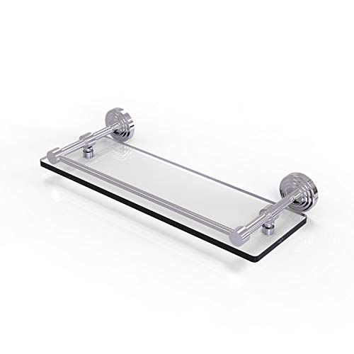 Allied Brass WP-1/16-GAL-PC Wp 1 Gal Waverly Place Inch Tempered Gallery Rail Glass Shelf, 16 Inch, Polished Chrome