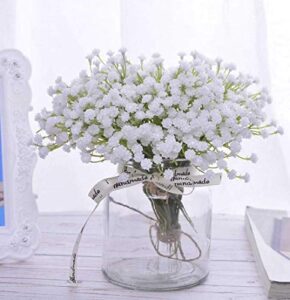 10pcs 30 bunches white babys breath artificial flowers real touch fake gypsophila faux plants for wedding garland wreath girl crown flower bonquet diy flores arrangement table décor centerpiece