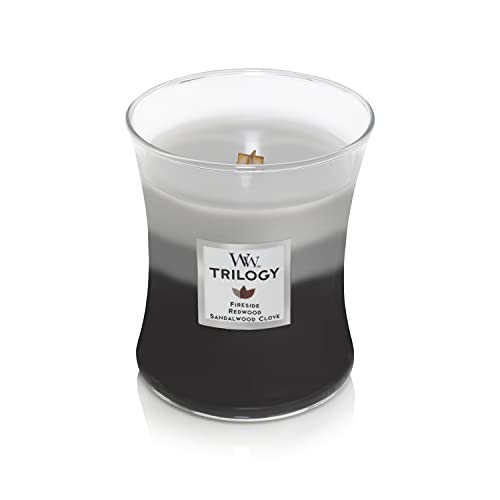 WoodWick Warm Woods Medium Hourglass Trilogy Candle, 9.7 oz.