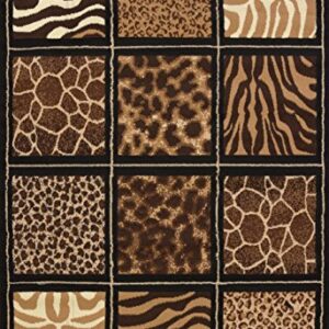 United Weavers of America Legends Collection Safari Square Rug, 5'3" by 7'2", Black, Room Size (910 03450)