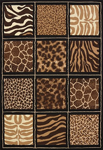 United Weavers of America Legends Collection Safari Square Rug, 5'3" by 7'2", Black, Room Size (910 03450)