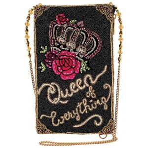 mary frances queen of everything crossbody phone bag, black