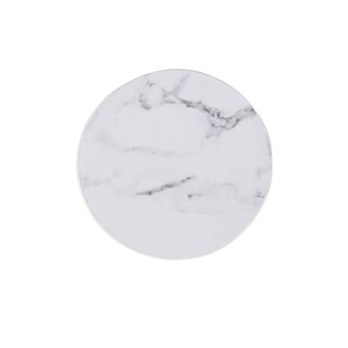 WAYIFON Coasters for Drinks, 6 PCS Premium PU Leather Coaster, Heat Resistant Drink Coaster with Holder - Protect Table from Stains Water Rings and Damage - Housewarming Gift - Marble White Pattern