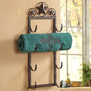 black forest décor lone star wall/door mount towel rack