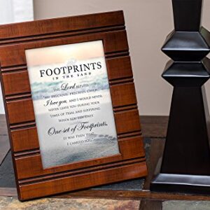 Cottage Garden Footprints in The Sand Wood Finish 8 x 10 Sentimental Framed Art Plaque - Holds 5x7 Photo