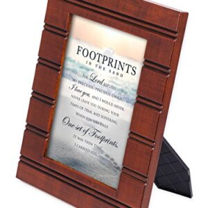 Cottage Garden Footprints in The Sand Wood Finish 8 x 10 Sentimental Framed Art Plaque - Holds 5x7 Photo