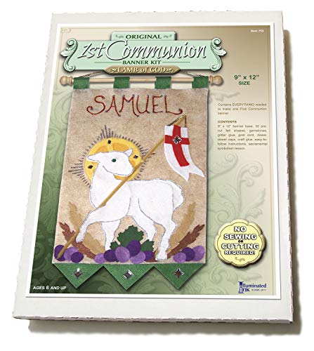 First Communion Banner Kit - 9 x 12 - Lamb - Green