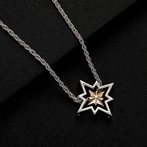 Captain Necklace Star Logo Pendent Detachable Charms 4-Way Wearing Anime Cosplay Accessories Women's Jewelry Silver