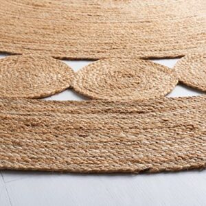 SAFAVIEH Natural Fiber Round Collection 3' Round Natural NF364A Handmade Boho Charm Farmhouse Jute Area Rug