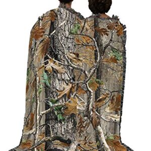 Pure Country Weavers Oak Woods Camo Blanket - Lodge Cabin Gift Tapestry Throw Woven from Cotton - Made in The USA (72x54)