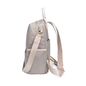 Mn&Sue Waterproof Nylon Casual Backpack Purse for Women School Shoulder Bag Rucksack Ladies Travel bags (Style B Beige)