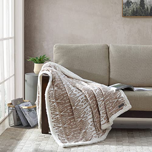 Eddie Bauer Ultra-Plush Collection Throw Blanket-Reversible Sherpa Fleece Cover, Soft & Cozy, Perfect for Bed or Couch, San Juan Oyster