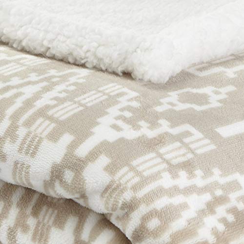 Eddie Bauer Ultra-Plush Collection Throw Blanket-Reversible Sherpa Fleece Cover, Soft & Cozy, Perfect for Bed or Couch, San Juan Oyster