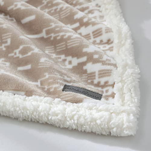 Eddie Bauer Ultra-Plush Collection Throw Blanket-Reversible Sherpa Fleece Cover, Soft & Cozy, Perfect for Bed or Couch, San Juan Oyster