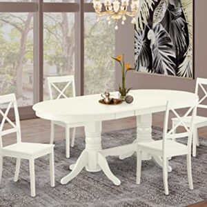 East West Furniture VABO5-LWH-W Dining Set, 5-Piece