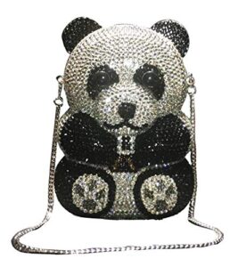 panda shaped handbag purse women diamond clutch animal shaped bling evening bag