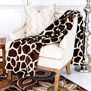 Home Must Haves Ultra Soft Micro Plush Warm Cozy Premium Flannel Bed Sofa Couch Picnic Blanket (Queen 80"x80", Giraffe Skin Print)