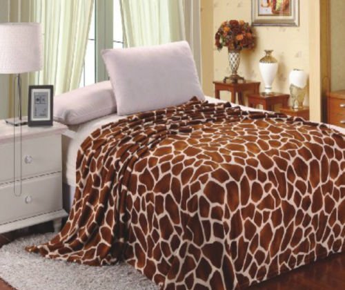 Home Must Haves Ultra Soft Micro Plush Warm Cozy Premium Flannel Bed Sofa Couch Picnic Blanket (Queen 80"x80", Giraffe Skin Print)