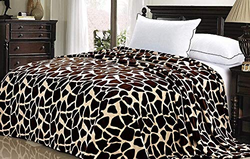 Home Must Haves Ultra Soft Micro Plush Warm Cozy Premium Flannel Bed Sofa Couch Picnic Blanket (Queen 80"x80", Giraffe Skin Print)