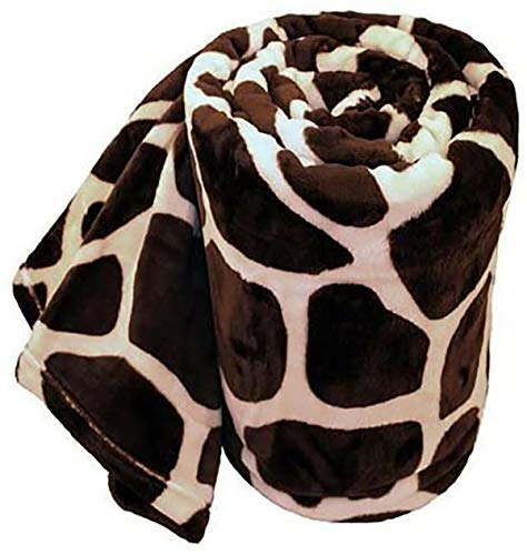 Home Must Haves Ultra Soft Micro Plush Warm Cozy Premium Flannel Bed Sofa Couch Picnic Blanket (Queen 80"x80", Giraffe Skin Print)