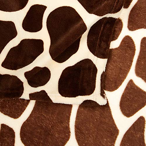 Home Must Haves Ultra Soft Micro Plush Warm Cozy Premium Flannel Bed Sofa Couch Picnic Blanket (Queen 80"x80", Giraffe Skin Print)