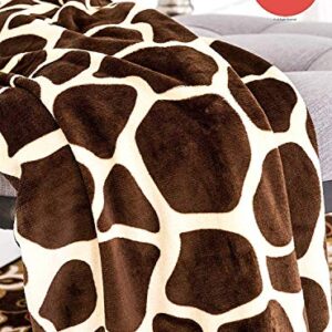 Home Must Haves Ultra Soft Micro Plush Warm Cozy Premium Flannel Bed Sofa Couch Picnic Blanket (Queen 80"x80", Giraffe Skin Print)