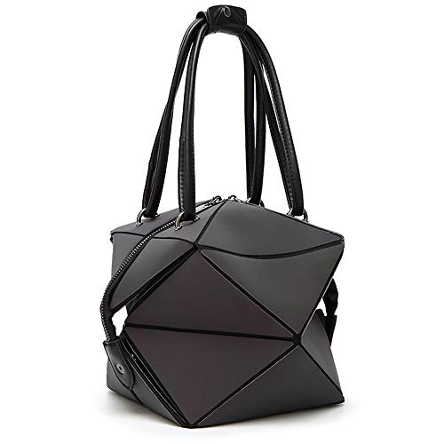 FOUCPOOM Geometric Luminous Purses and Handbags For Women Holographic Reflective Crossbody Bags Wallet Purse (Luminous Handbag)