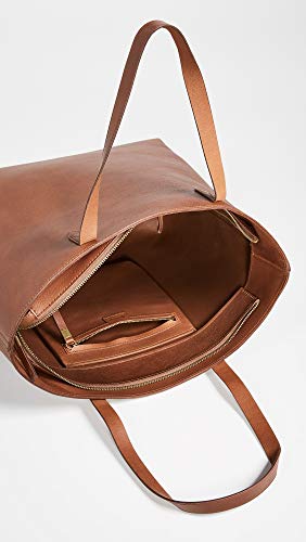 Madewell Women's Zipper Transport Tote, English Saddle, Tan, Brown, One Size