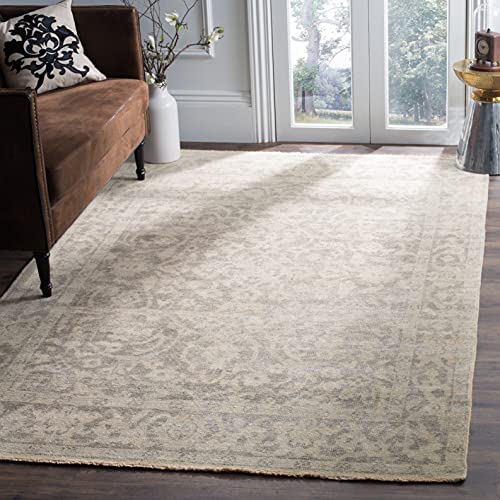 SAFAVIEH Izmir Collection 8' x 10' Light Grey / Light Mint IZM174A Hand-Knotted Traditional Premium New Zealand Wool Area Rug