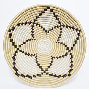 Hand Woven African Basket - Medium, 10 Inches Sisal & Sweetgrass Basket - Woven Bowl - Handmade in Rwanda, RB095