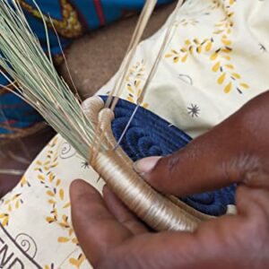 Hand Woven African Basket - Medium, 10 Inches Sisal & Sweetgrass Basket - Woven Bowl - Handmade in Rwanda, RB095