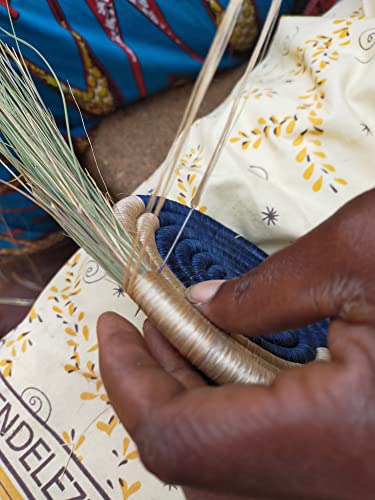 Hand Woven African Basket - Medium, 10 Inches Sisal & Sweetgrass Basket - Woven Bowl - Handmade in Rwanda, RB095