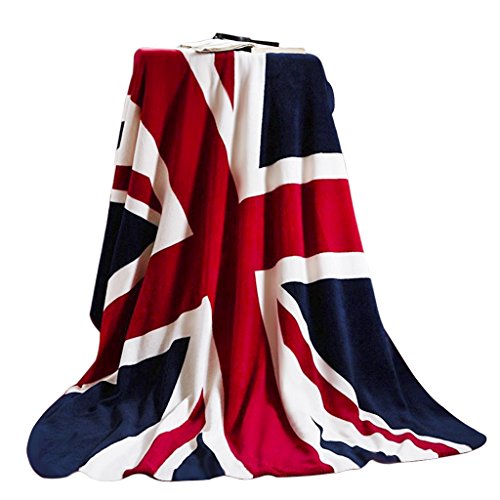 USA/Union Jack Flag Bed Blanket Luxury Fleece Blanket Great British Flag Chair Cabin Sofa Couch Blanket Warm Soft Plush Travel Blanket Bedspread Cover Beach Throw Blanket