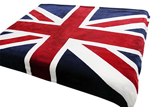 USA/Union Jack Flag Bed Blanket Luxury Fleece Blanket Great British Flag Chair Cabin Sofa Couch Blanket Warm Soft Plush Travel Blanket Bedspread Cover Beach Throw Blanket