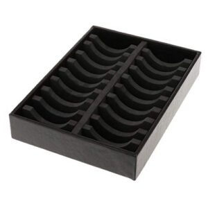 fityle 20 slots bracelet bangle holder jewelry display storage showcase box tray – black