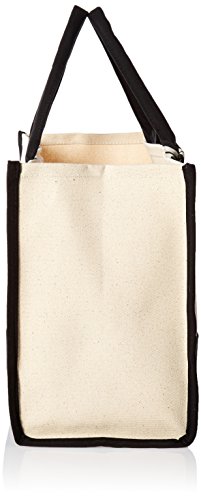 Mud Pie Classic Black and White Initial Canvas Tote Bags (A), 100% Cotton, 17" x 19" x 2"